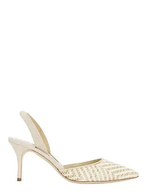 Manolo Blahnik Carolyne 70 Pump - Brown & Cream