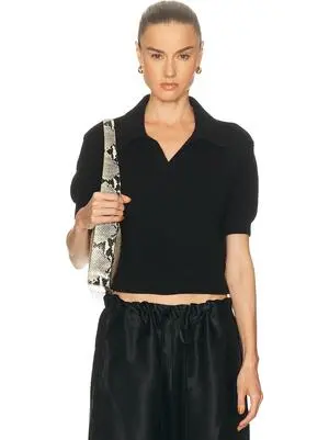 Khaite Leni Cropped Top - Black