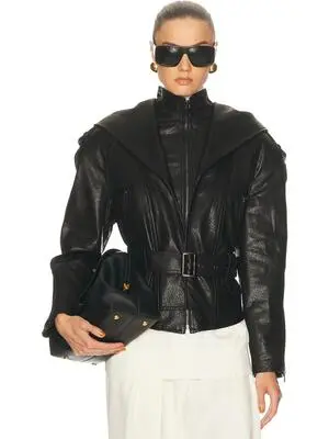 KAREN ARCANJO Renia Leather Jacket - Black
