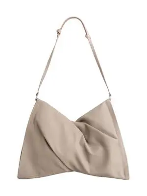 Cos Leather Twisted Clutch Bag - Beige