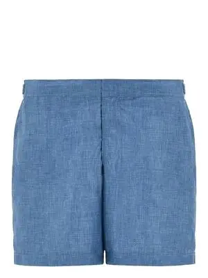 Canali Swim Shorts With Logoed Buckles - Blue