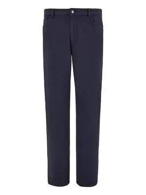 Canali Regular Fit Five Pocket Denim Pants - Blue