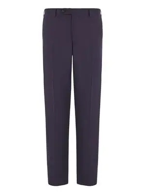 Canali 180's Wool Regular-fit Pants - Blue