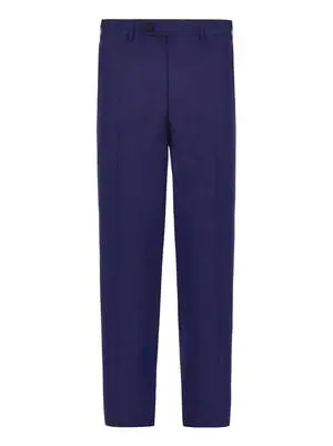 Canali 150's Wool Regular-fit Trousers - Blue