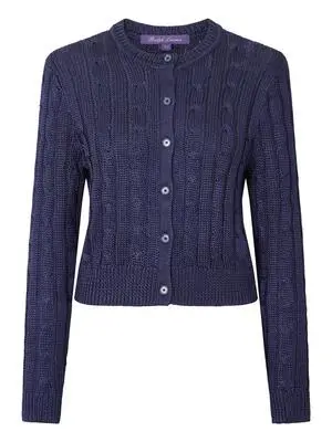 Ralph Lauren Cable-knit Silk Cardigan - Blue