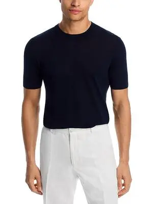 JACK VICTOR Wellington Crewneck Knit T-shirt - Midnight