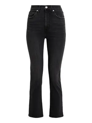 FRAME Le High Straight High-rise Straight-leg Jeans - Charcoal