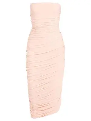 Norma Kamali Diana Strapless Ruched Stretch-jersey Dress - Blush
