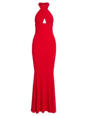 Norma Kamali Stretch-jersey Halterneck Gown - Red