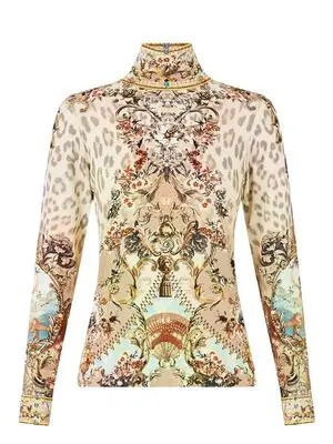 Camilla Aranjuez Animalia Turtleneck Blouse - Neutrals