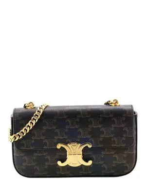 Celine Triomphe Coated Canvas Small Shoulder Bag Brown