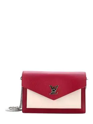 LOUIS VUITTON Mylockme Chain Pochette Leather Clutch - Red