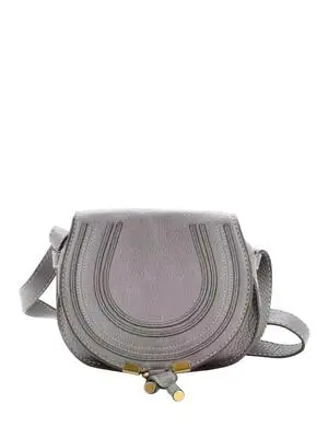 Chloé Marcie Leather Small Crossbody Bag - Grey