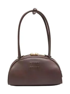 Miu Miu Beau Embossed Leather Tote Bag - Brown