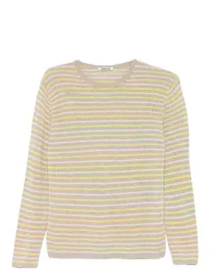 Auralee Striped Cashmere Sweater - Neutrals