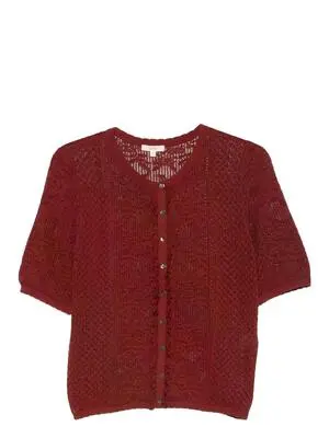 YERSE Openwork Knit Cardigan