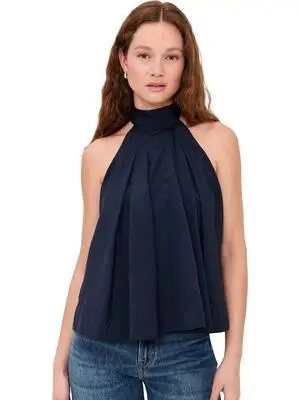 Cinq À Sept Jagger Halter Neck Sleeveless Top - Navy