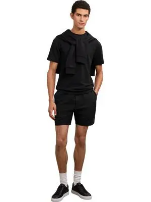 REISS Textured Drawstring Shorts - Black