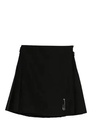 Le Kilt Safety-pin Pleated Mini Skirt - Black
