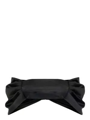Elisabetta Franchi Bow Satin Top - Black