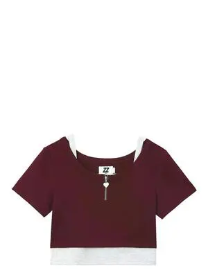 Izzue Zipped T-shirt - Red