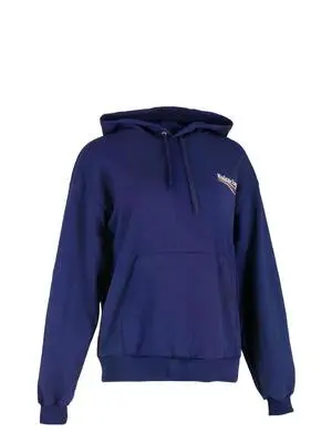 Balenciaga Kangaroo-pocket Hoodie - Blue