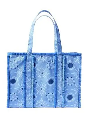 ROLLER RABBIT Roller Rabbit X Target Star Medallion Fringe Canvas Tote Bag