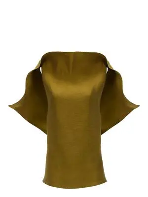 Magda Butrym Sculpted Silk Top - Green