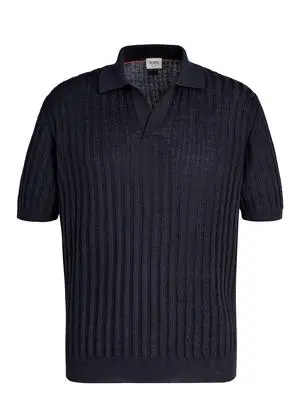 TOD'S Polo Shirt In Linen Knit - Blue