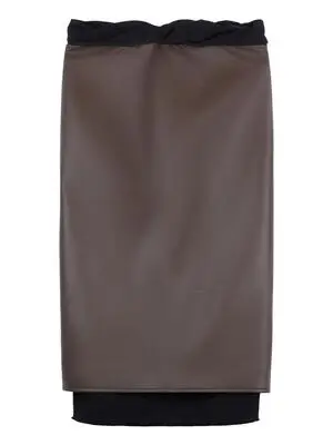 TOD'S Leather Midi Skirt - Brown
