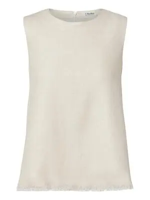 Max Mara Manika Linen And Cotton Top - Beige