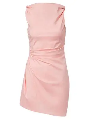 Staud Callie Asymmetric Cotton Mini Dress - Pink