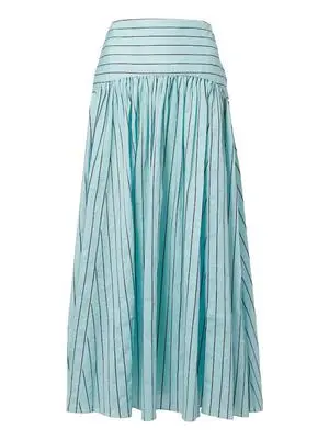 Staud Procida Striped Cotton-blend Maxi Skirt - Multicoloured