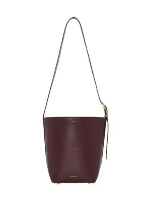 ANINE BING Elly Medium Grained Leather Bucket Bag - Fig