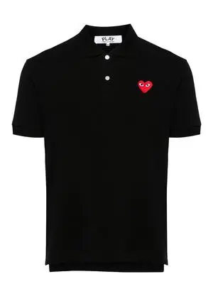 Play Comme Des Garcon Cotton Polo Shirt - Black