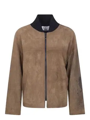 IBRIGU Printed Suede Bomber - Multi