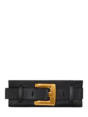 Balmain Anthem Calfskin Clutch - Black