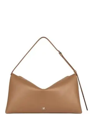COURREGES Cuff Leather Shoulder Bag Brown