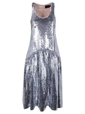 Simone Rocha SIMONE ROCHA Tapered Back Flounce Dress Metallic