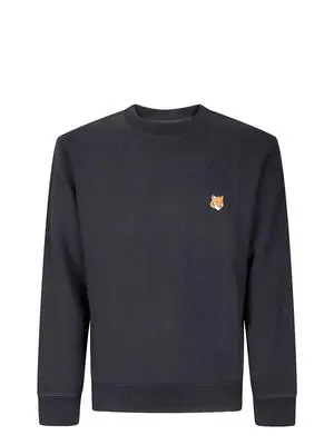 Maison Kitsuné Fox Head Regular Fit Crewneck Sweatshirt Black