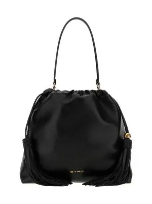 Etro Kalispera Leather Shoulder Bag - Black
