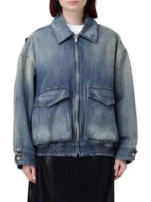 MAISON MARGIELA Cotton Denim Bomber Jacket - Blue