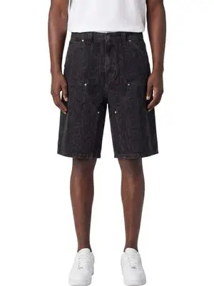 Carhartt Work In Progress Printed Denim Carpenter Shorts - Black