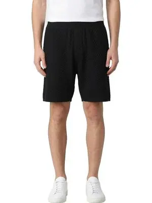 Emporio Armani Textured Viscose Blend Shorts - Blue