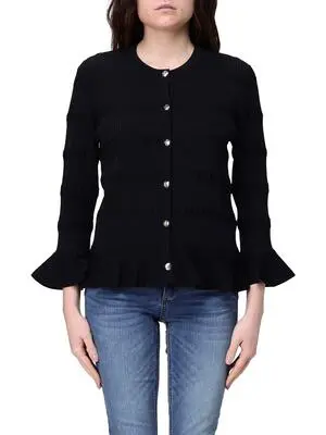 Liu Jo Knit Sweater With Ruffle Detail - Black