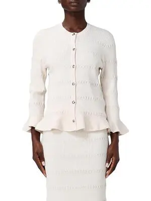Liu Jo Knit Sweater With Ruffle Detail - Cream