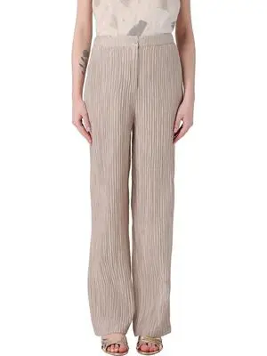 Emporio Armani Pleated Wide-leg Trousers - Sand