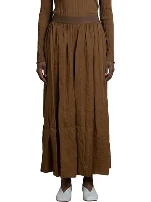 UMA WANG Crinkled Midi Skirt - Brown