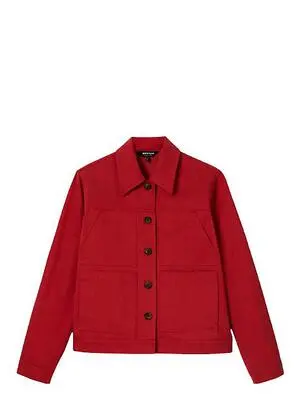 Whistles Patch-pocket Cotton And Lyocell Jacket - Red