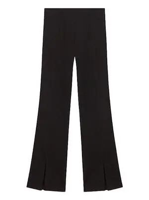 Maje Flared Split-hem Woven Trousers - Black